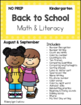 Kindergarten Back to School Math & Literacy - Made By Teachers