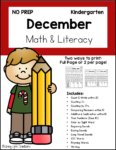 Kindergarten December Math & Literacy - Made By Teachers