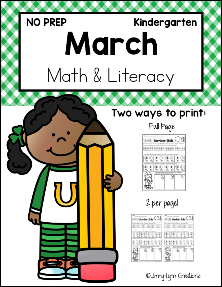 Kindergarten March Math & Literacy - Made By Teachers