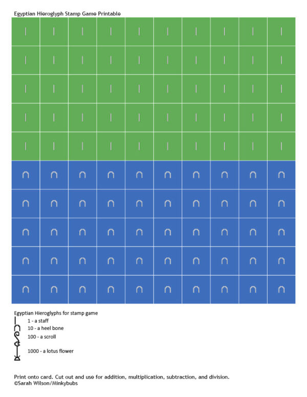 Math Stamp Game Egyptian Hieroglyphs Operations | Made By Teachers
