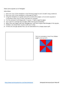 Geometry Intro to Square Lesson Plan Montessori | Made By Teachers