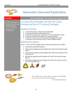 Geometry 1 Constructive Triangle Montessori Unit 3 | Made By Teachers