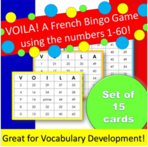 French Bingo Game VOILA 15 Cards français - Made By Teachers