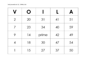 French Bingo Game VOILA 15 Cards français | Made By Teachers