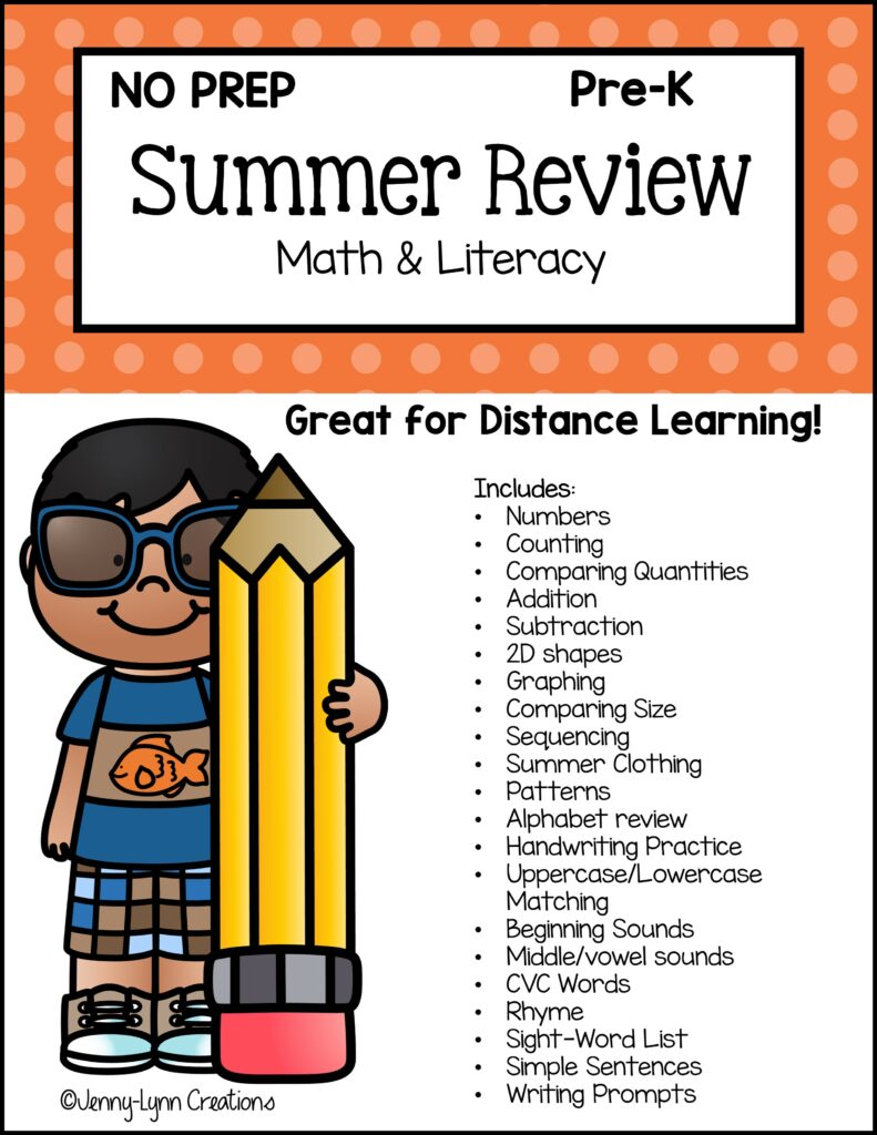 Pre-K Summer Review | Made By Teachers