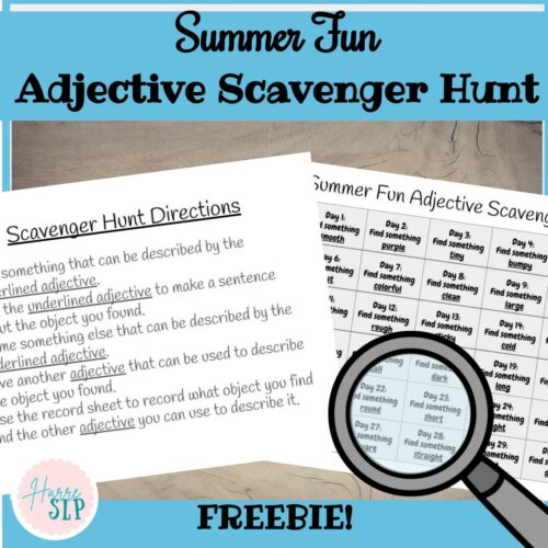 Freebie! Summer Fun Adjective Scavenger Hunt - Made By Teachers