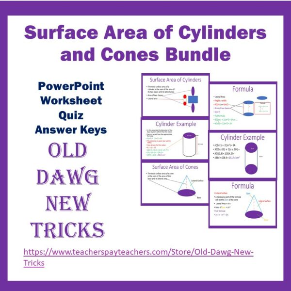 Surface Area of Cylinders and Cones Bundle | Made By Teachers