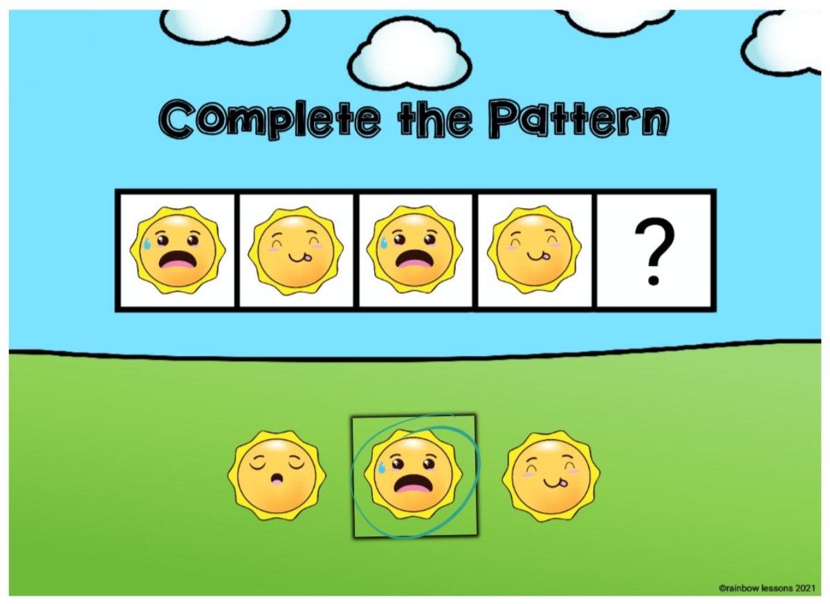 Summer Patterns | Sun Emotions Patterns Game | Made By Teachers