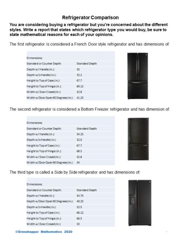 Surface Area and Volume of a Refrigerator - Made By Teachers