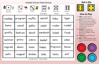 Digital Syllable Division Rules Connect Game - Made By Teachers