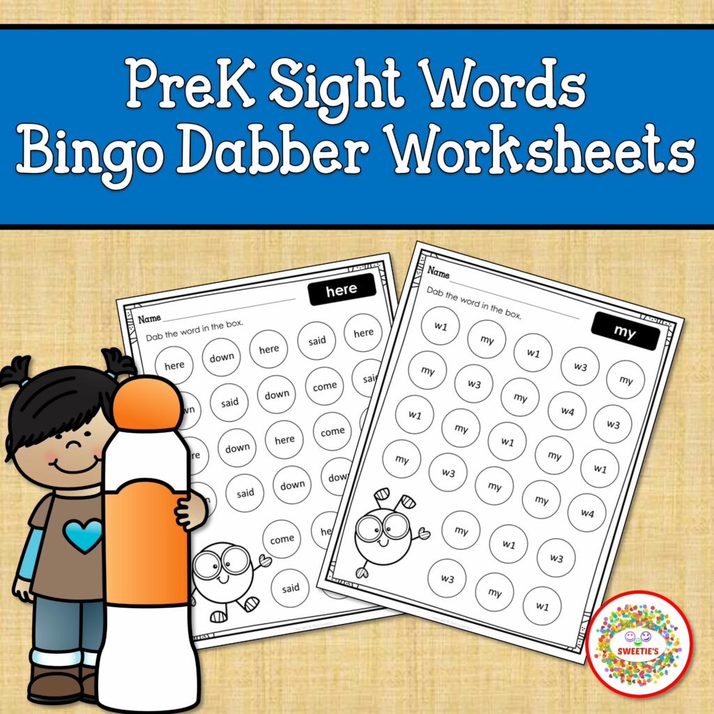 Prekindergarten Sight Word Bingo Dabber Worksheets - Made By Teachers