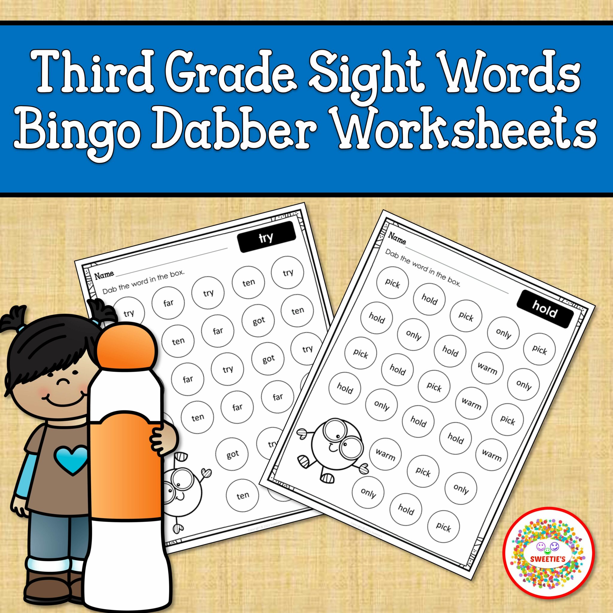 Third Grade Sight Word Bingo Dabber Worksheets | Made By Teachers