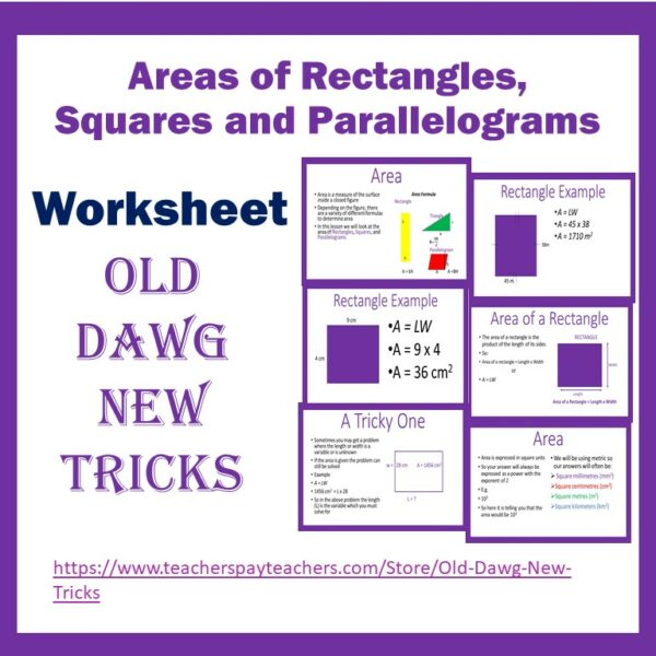 Area of Rectangles, Squares, Parallelograms WS | Made By Teachers