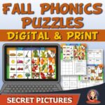 Fall Phonics Secret Picture Puzzles with Digital | Made By Teachers