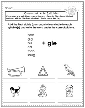 Learning the Six Syllable Types Consonant + le - Made By Teachers