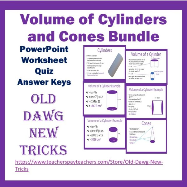 Volume of Cylinders and Cones Bundle | Made By Teachers