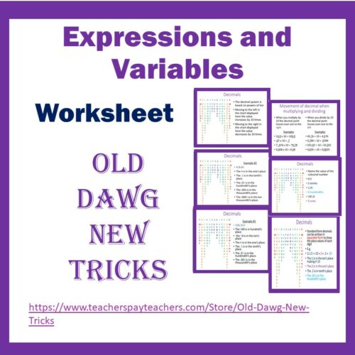 Expressions and Variables Worksheet | Made By Teachers