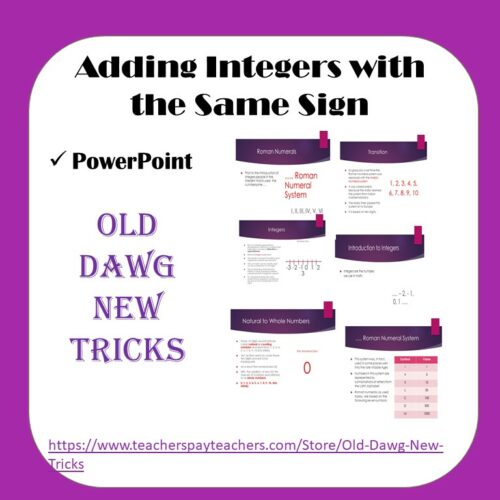 Adding Integers with the Same Sign PowerPoint | Made By Teachers