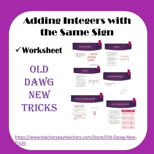 Adding Integers with the Same Sign Worksheet - Made By Teachers