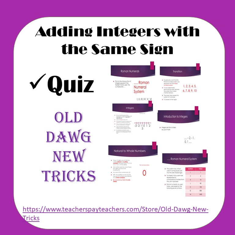 Adding Integers With The Same Sign Quiz Made By Teachers