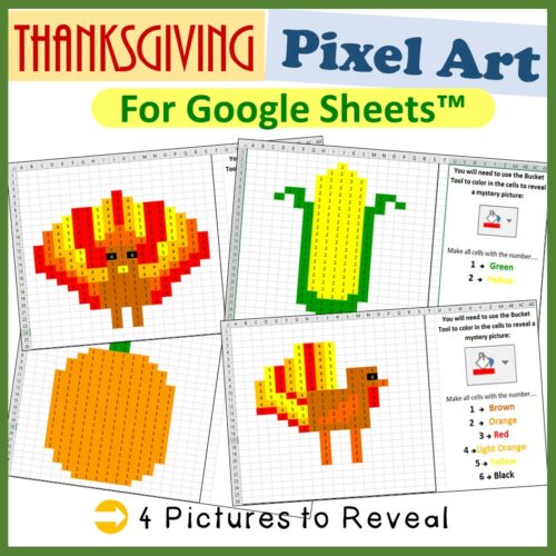Thanksgiving Mystery Pictures for Google Sheets™ - Made By Teachers