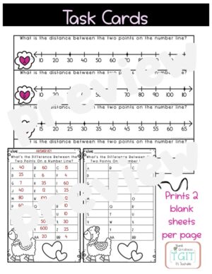 Distance on a Number Line Valentines Day | Made By Teachers