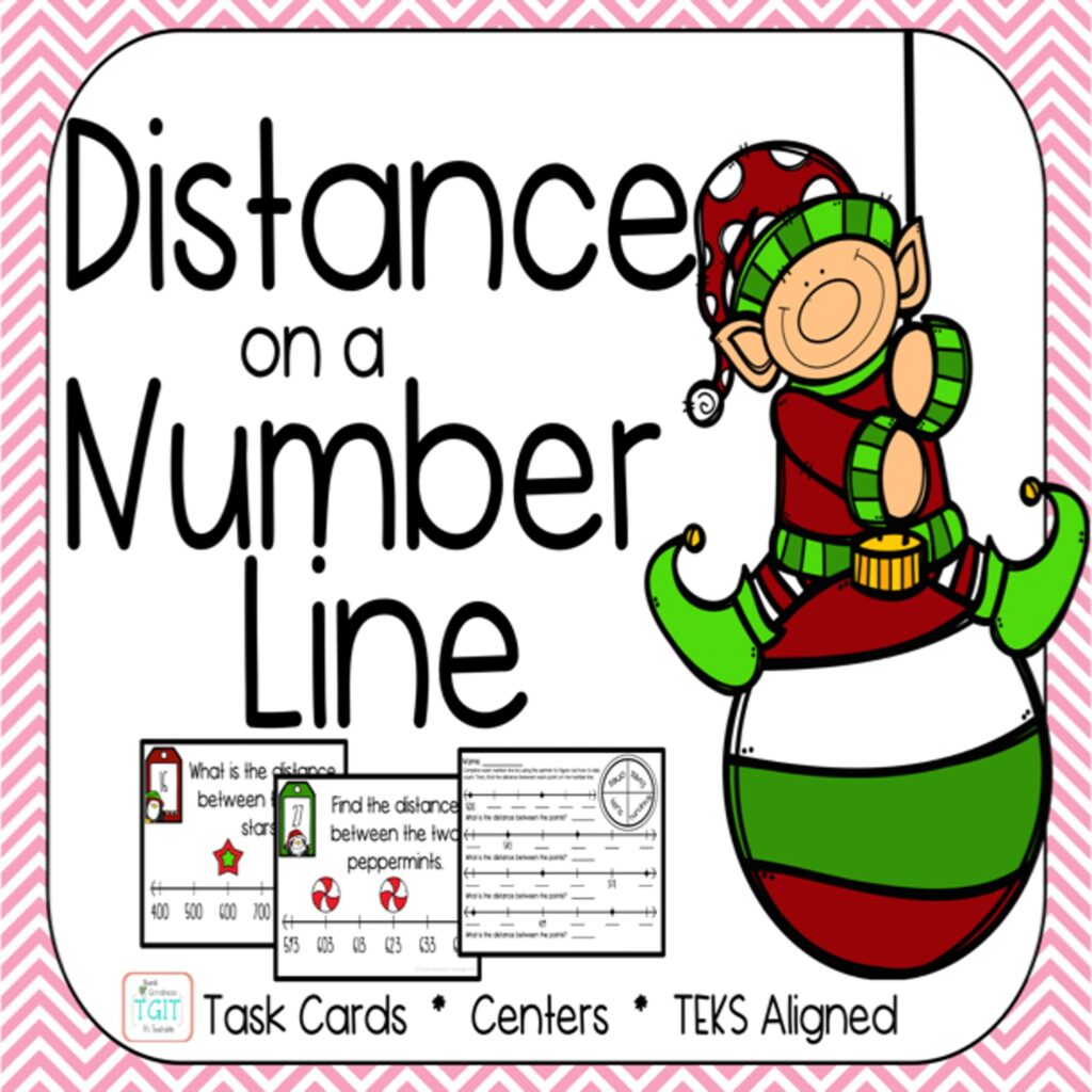 Distance on a Number Line | Christmas | MATH TEKS | Made By Teachers