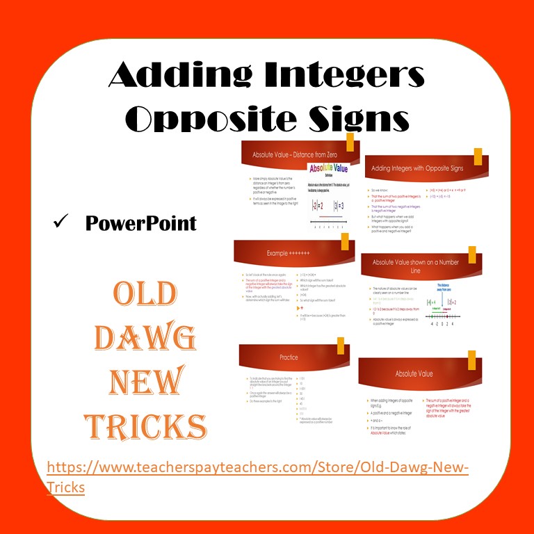 Adding Integers With Opposite Signs PowerPoint Made By Teachers