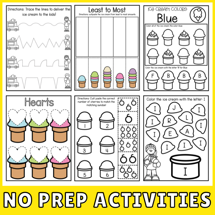 Ice Cream Activities No Prep Printable Worksheets | Made By Teachers