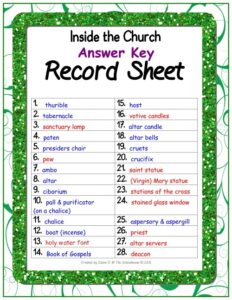 I Have....Who Has - Inside the Church - Made By Teachers