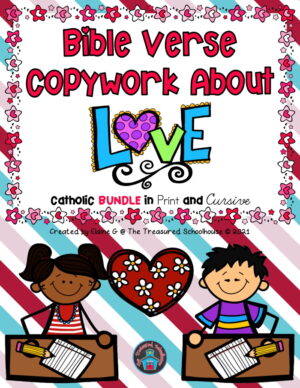 Bible Verse Copywork About Love BUNDLE in Cursive - Made By Teachers