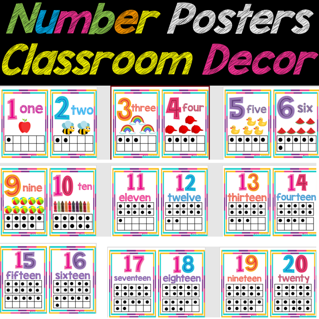 Number (1-20) Posters for Classroom Decor | Made By Teachers
