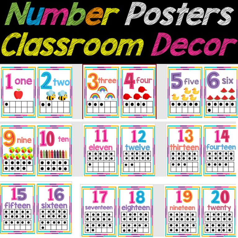 Number (1-20) Posters for Classroom Decor | Made By Teachers