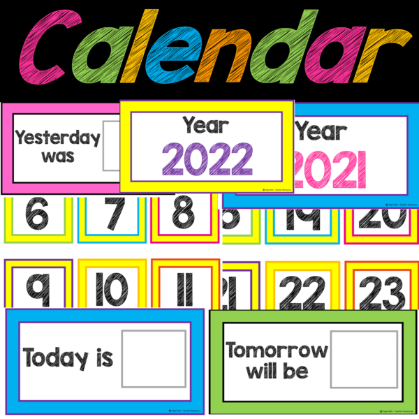 Calendar , Days of the Week, Months , Numbers | Made By Teachers
