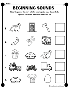 Kindergarten Beginning Sound Worksheet | Made By Teachers
