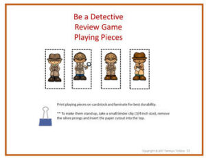 Fact Review Board Game Detective Theme - Made By Teachers
