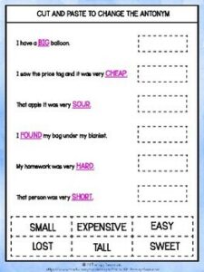 Learning about Opposites (Antonyms) Workbook | Made By Teachers