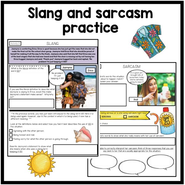 Social Pragmatic Language Activities Teens Social Skills Print Digital 