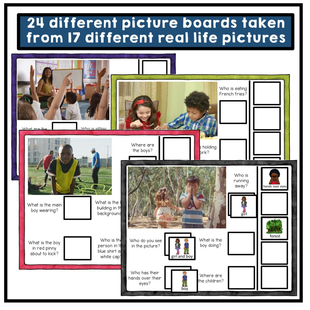 Adapted WH Questions Activities Real Life Pictures | Made By Teachers