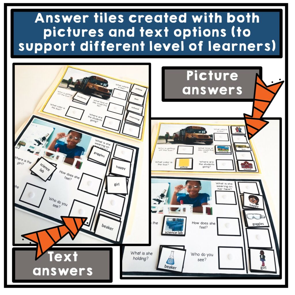 Adapted WH Questions Activities Real Life Pictures | Made By Teachers