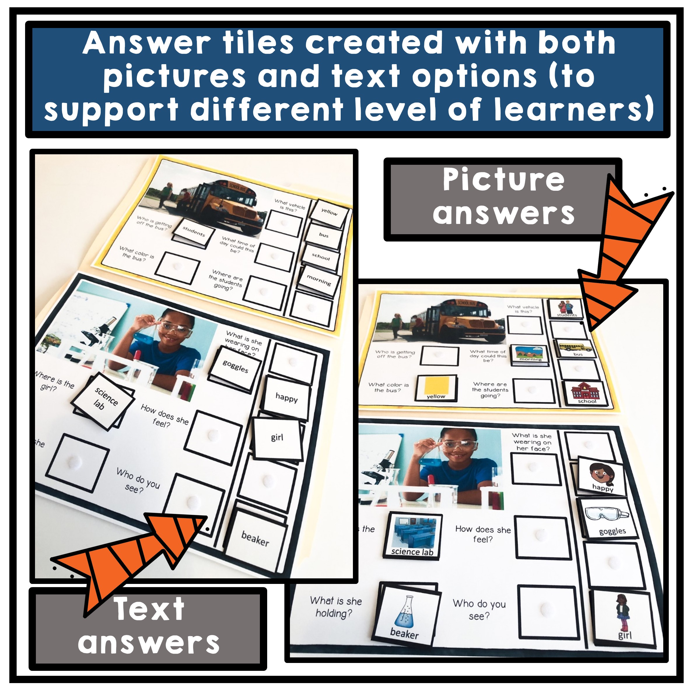 Adapted WH Questions Activities Real Life Pictures | Made By Teachers