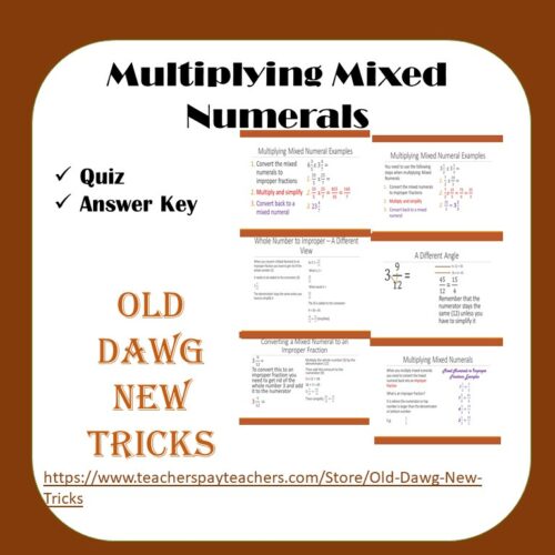 Multiplying Mixed Numerals Quiz | Made By Teachers