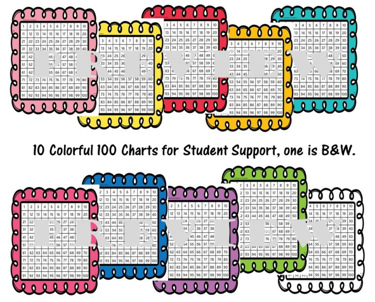 Back to School 100S Charts Bundle | Made By Teachers