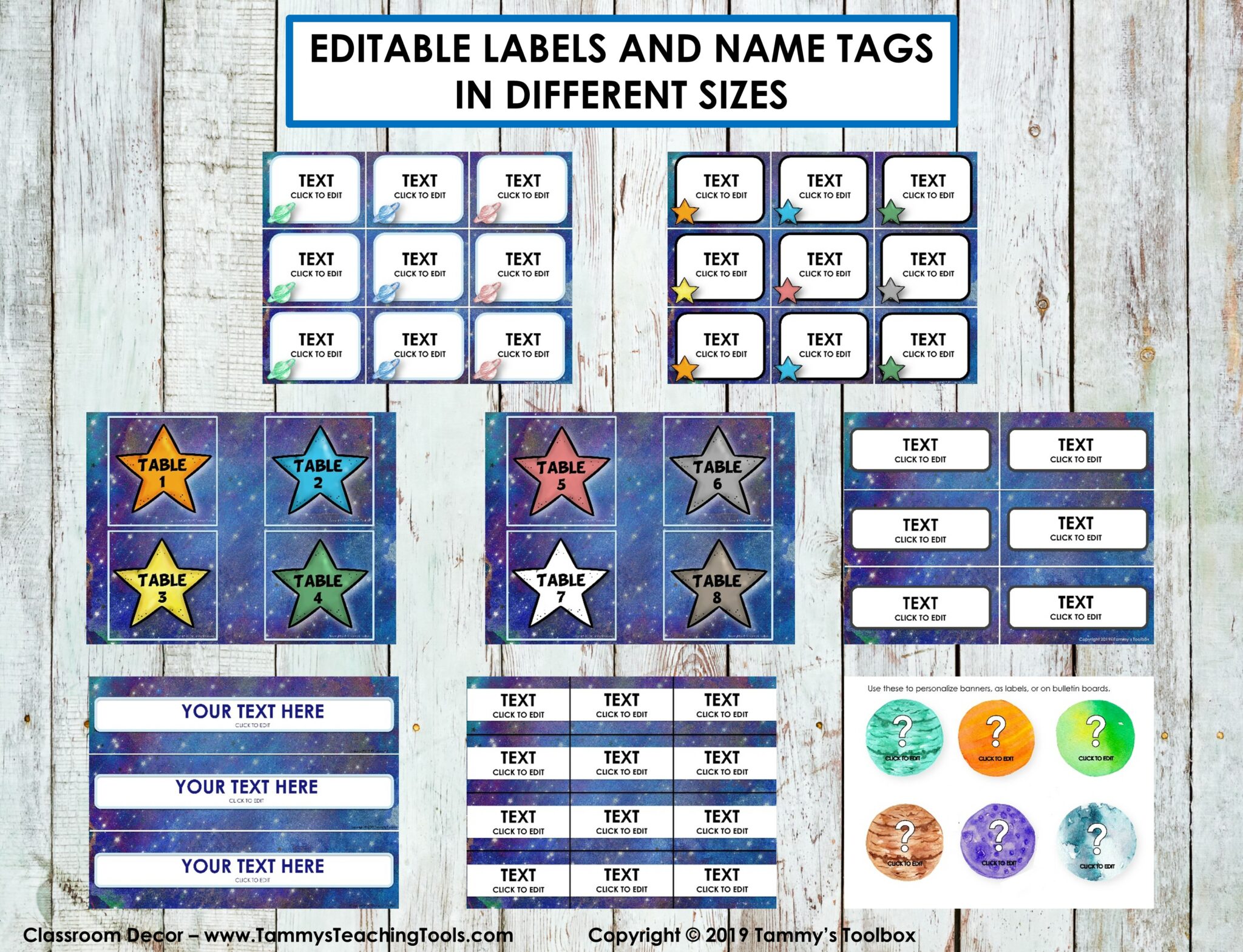 Classroom Decor Set in Galaxy Outer Space Theme | Made By Teachers