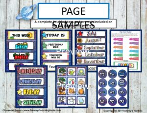 Editable Classroom Calendar in Galaxy Outer Space - Made By Teachers