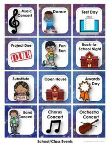 Editable Classroom Calendar in Galaxy Outer Space - Made By Teachers