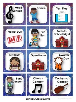 Editable Classroom Calendar in Galaxy Outer Space - Made By Teachers