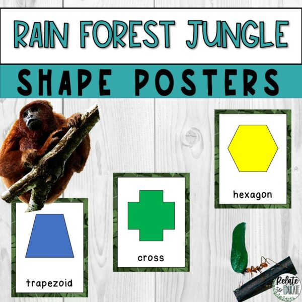 Rain Forest Jungle Printable Shape Posters | Made By Teachers