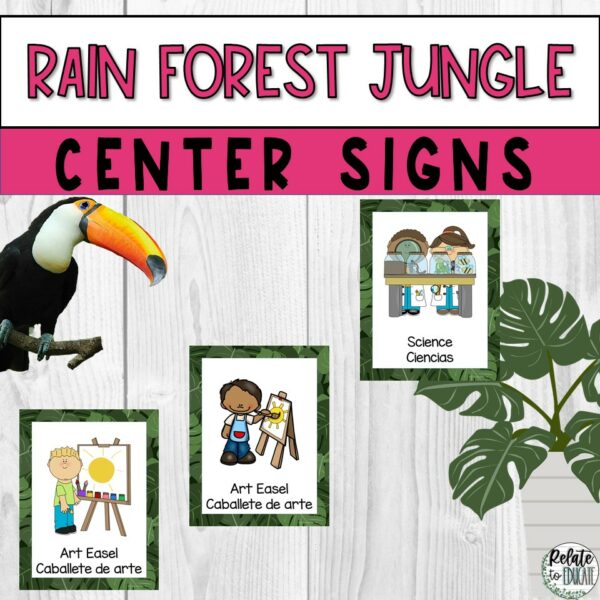 Rain Forest Jungle Printable Center Signs | Made By Teachers