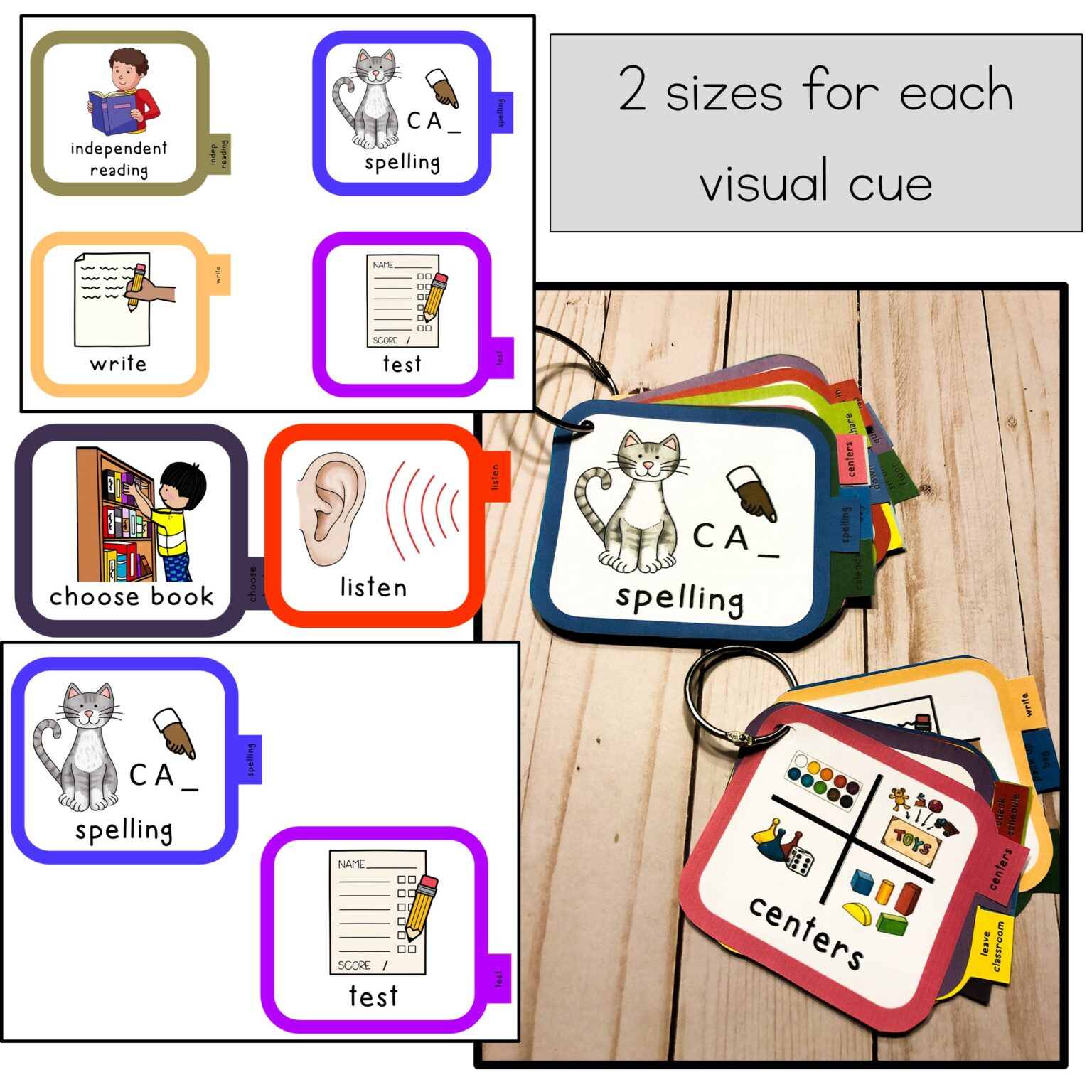 School Based Portable Visual cards pictures classroom communication ...